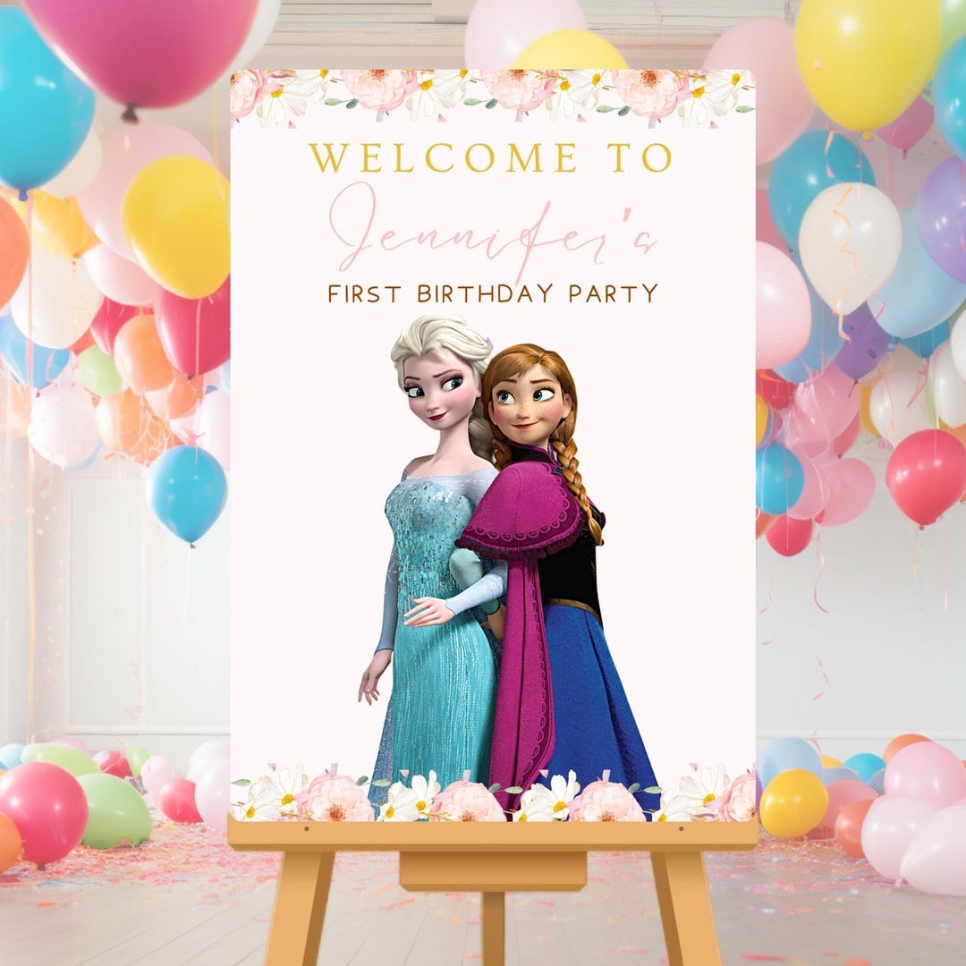 Frozen Welcome Sign, Princess Frozen Birthday Party, Frozen Welcome ...