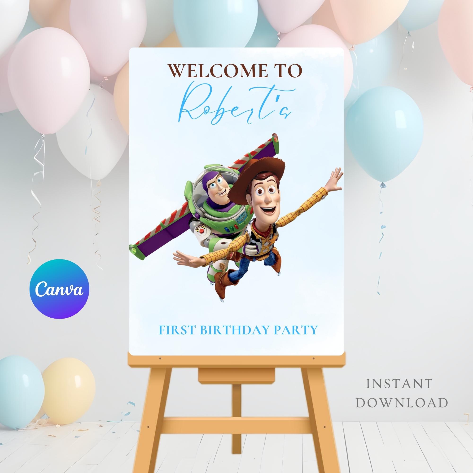 Toy Story Welcome Sign, Editable Toy Story Birthday Party, Toy Story ...