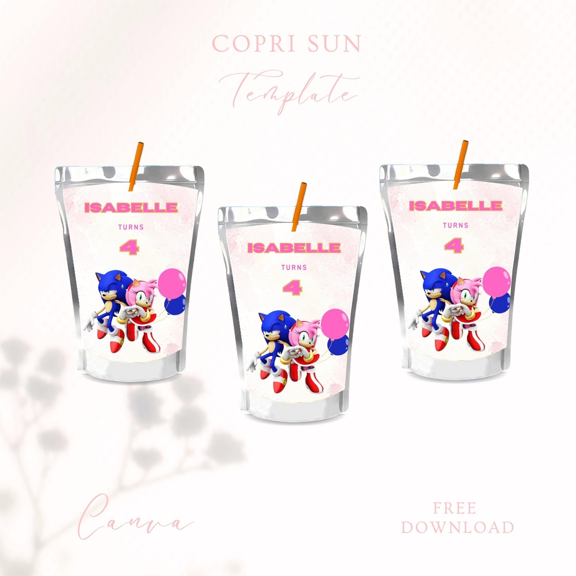 Sonic Food Label, Sonic Chocolate Wrap, Sonic Capri Sun, Sonic Paper ...