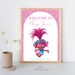 Trolls Welcome Sign, Trolls Birthday Party, Trolls Welcome Board ...