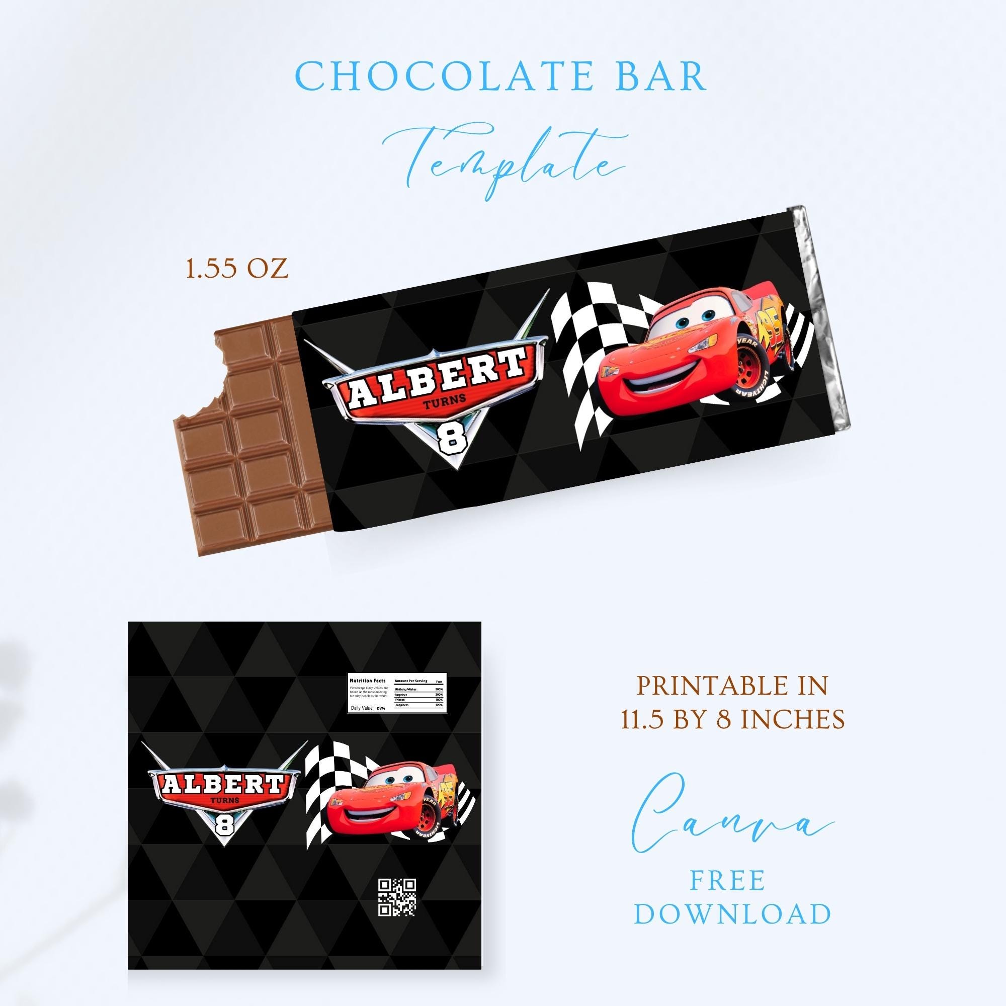 Cars Food Label, Cars Chocolate Wrap, Cars Capri Sun, Cars Paper Bag ...