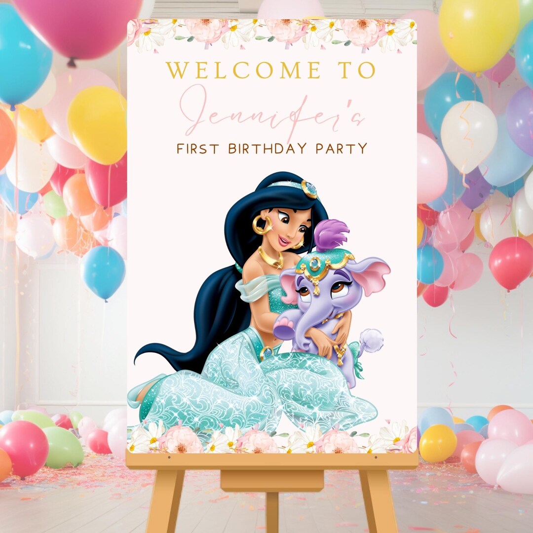 Jasmine Welcome Sign, Princess Jasmine Birthday Party, Jasmine Welcome ...