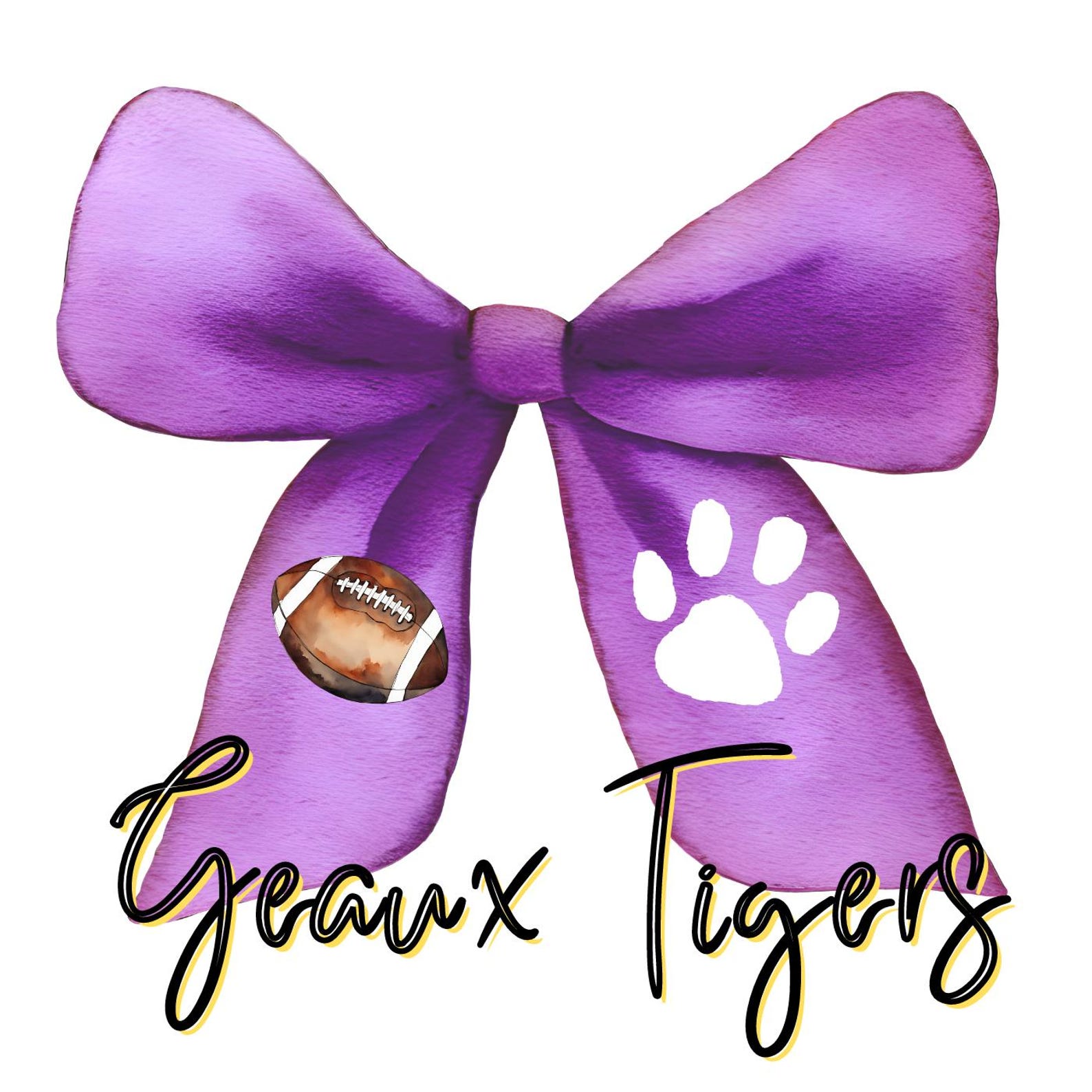 LSU Football Geaux Tigers LSU Hairbow Lsu Tigers Clipart Football ...