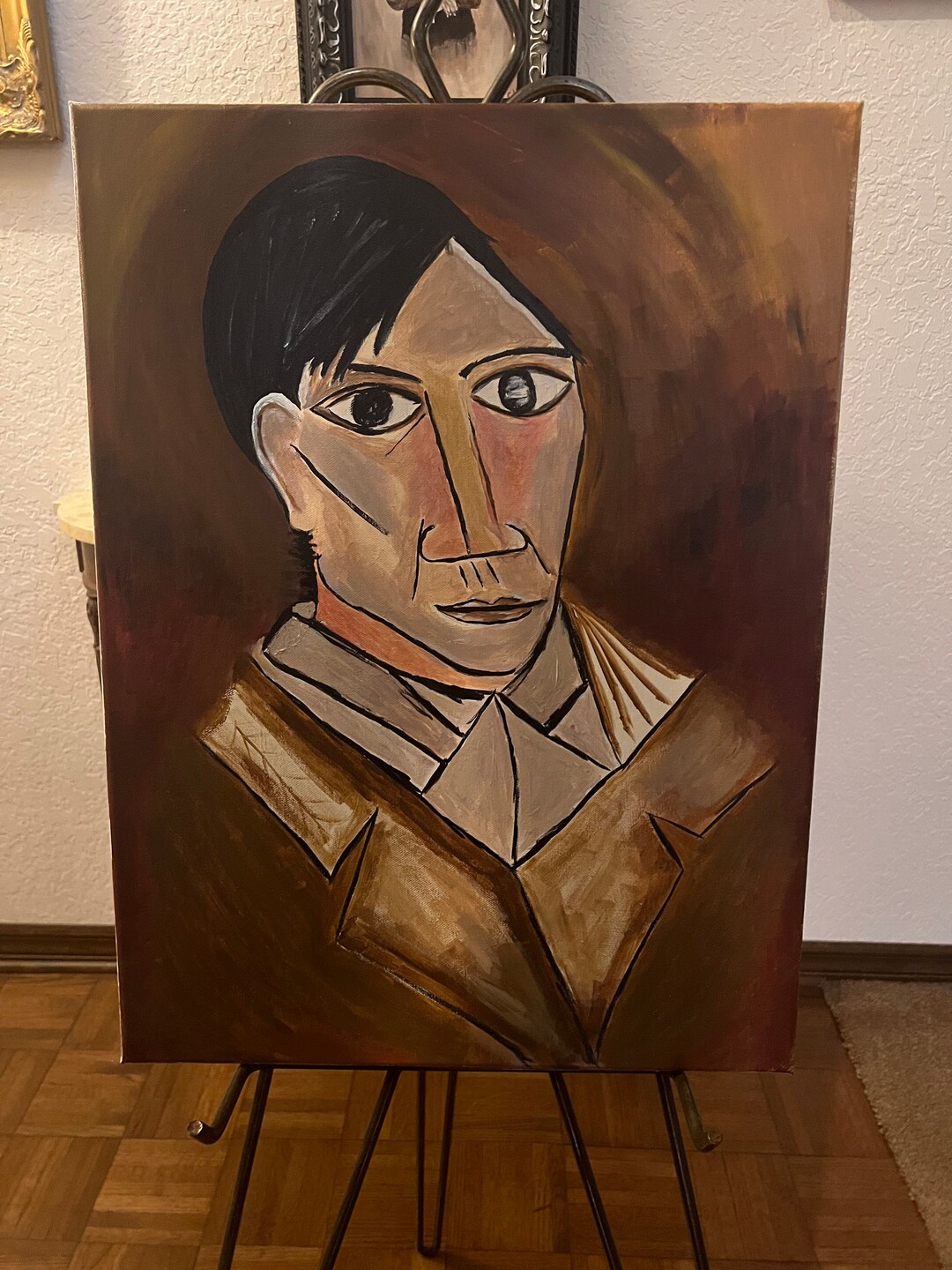 Picasso (in the Style Of) Self Portrait, Hand Painted on a 18”x24 ...