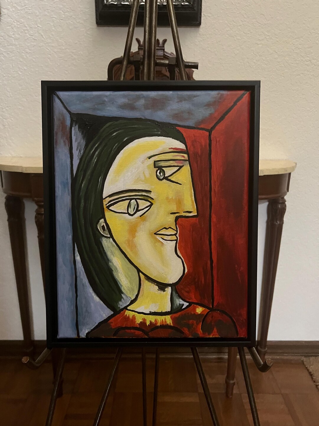 Picasso Style Hand Painted Abstract on 11 “x14” Stretched Canvas ...