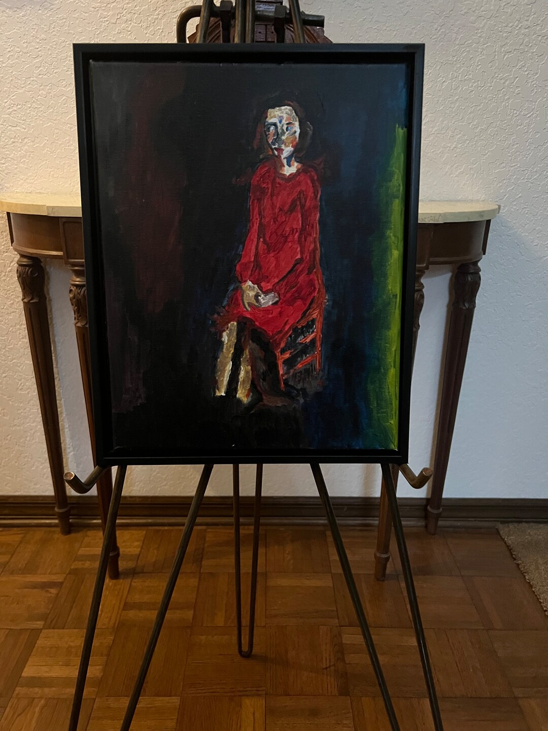 Hand Painted “seated Woman” in the Style of Chaim Soutine. 11”x14” Acid ...