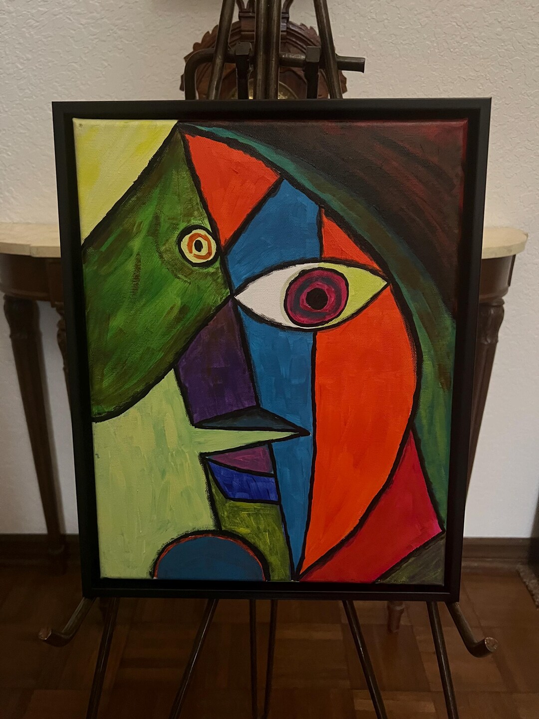 Picasso Style Hand Painted Abstract on 11 “x14” Stretched Canvas ...