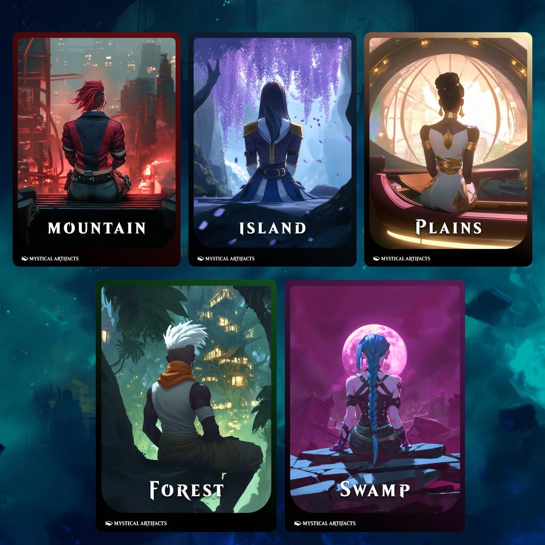 Arcane League of Legends Character Themed Lands – Custom Altered Art ...
