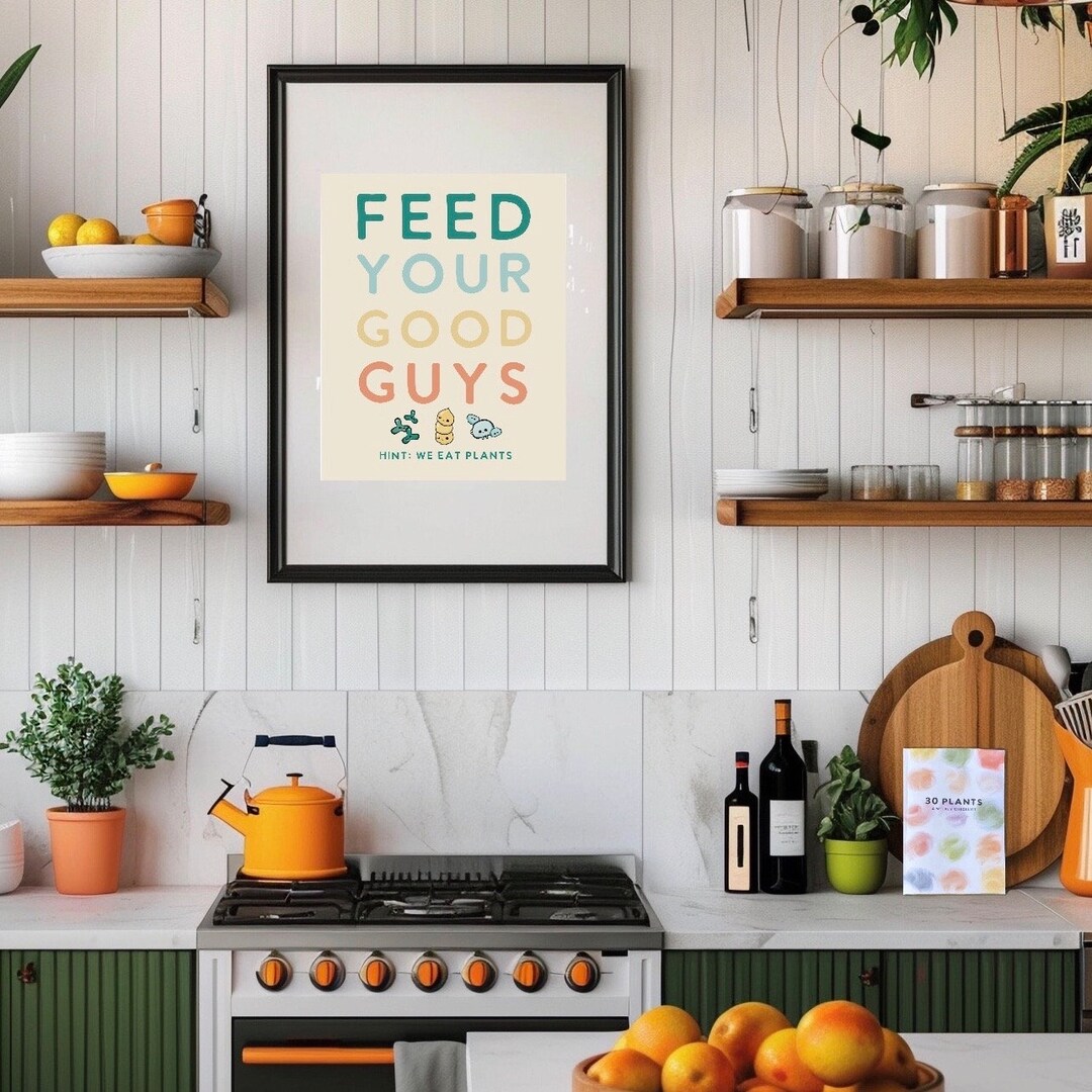 Play Kitchen Poster, Kids Snack Station Sign, We Eat Plants, Fruity ...