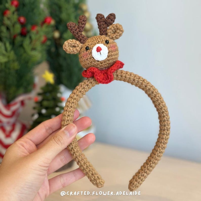 Handmade Crochet Christmas Headbands Santa Snowman Reindeer Christmas ...