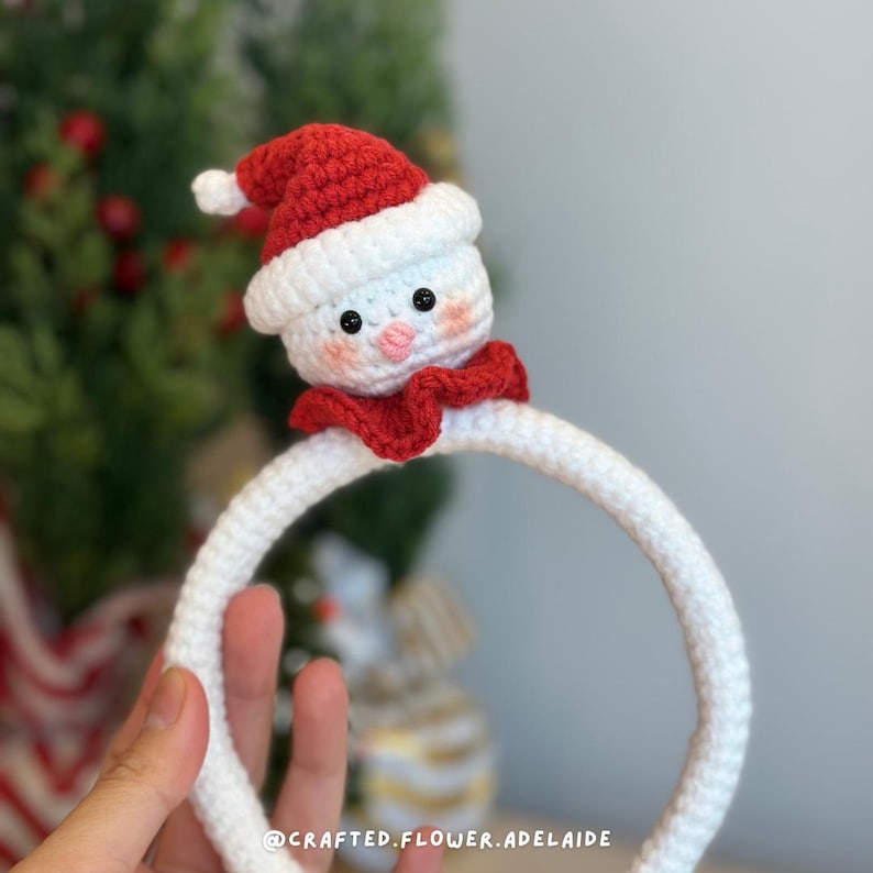 Handmade Crochet Christmas Headbands Santa Snowman Reindeer Christmas ...