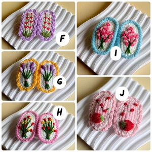 Pastel Embroidered Snap Hair Clips Set – Handmade Floral Hair ...