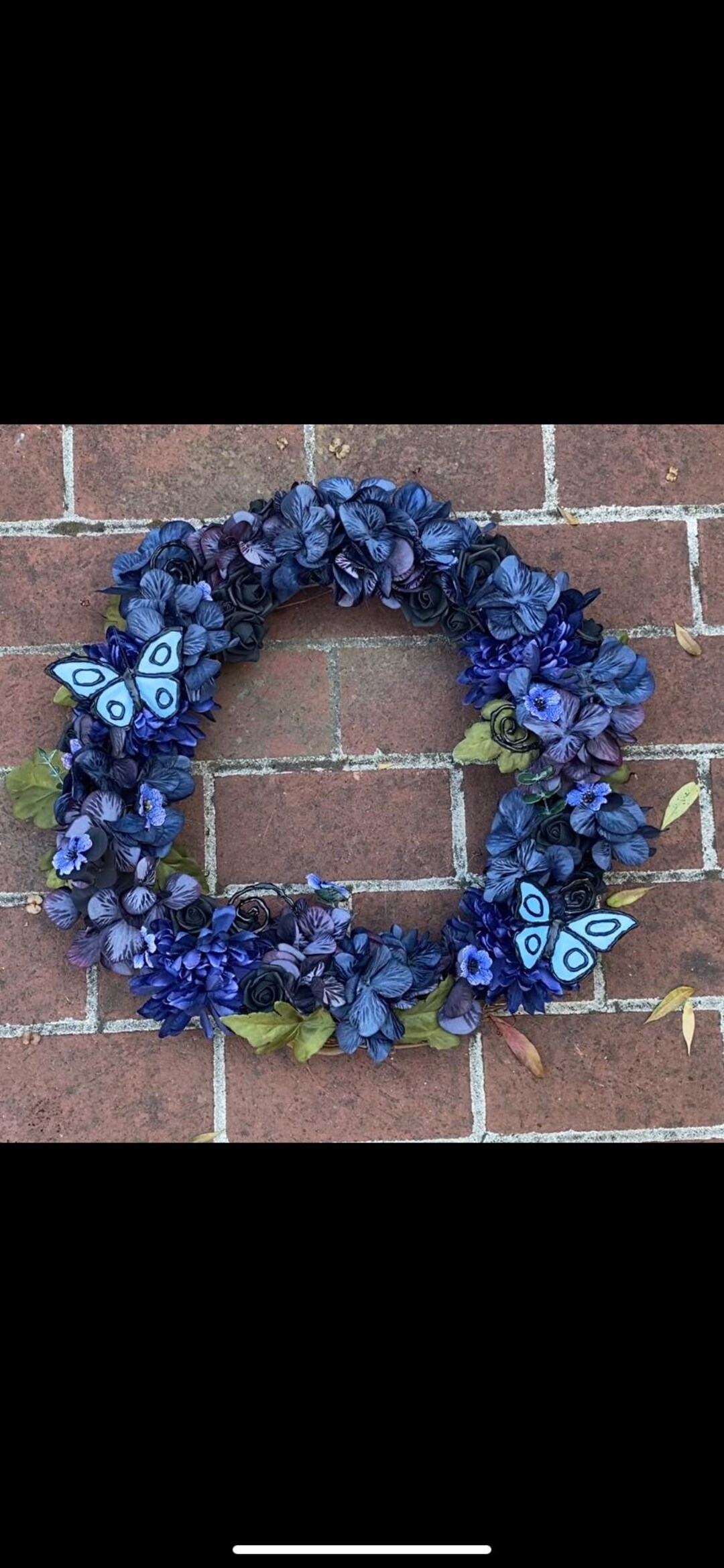Gothic Wreath Corpse Bride Inspired With Hand Painted Butterflies ...