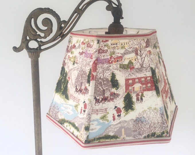 Grandma Moses Bridge Lamp Shade Lampshade Threads Onto Floor - Etsy