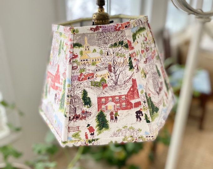 Grandma Moses Bridge Lamp Shade, Lampshade Threads Onto Floor Lamp ...