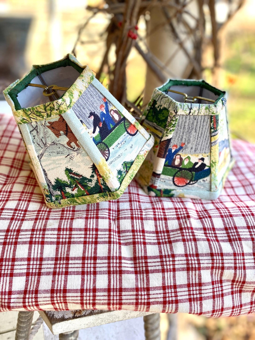 Grandma Moses Chandelier Lampshade, Priced per Shade - Springtime in ...