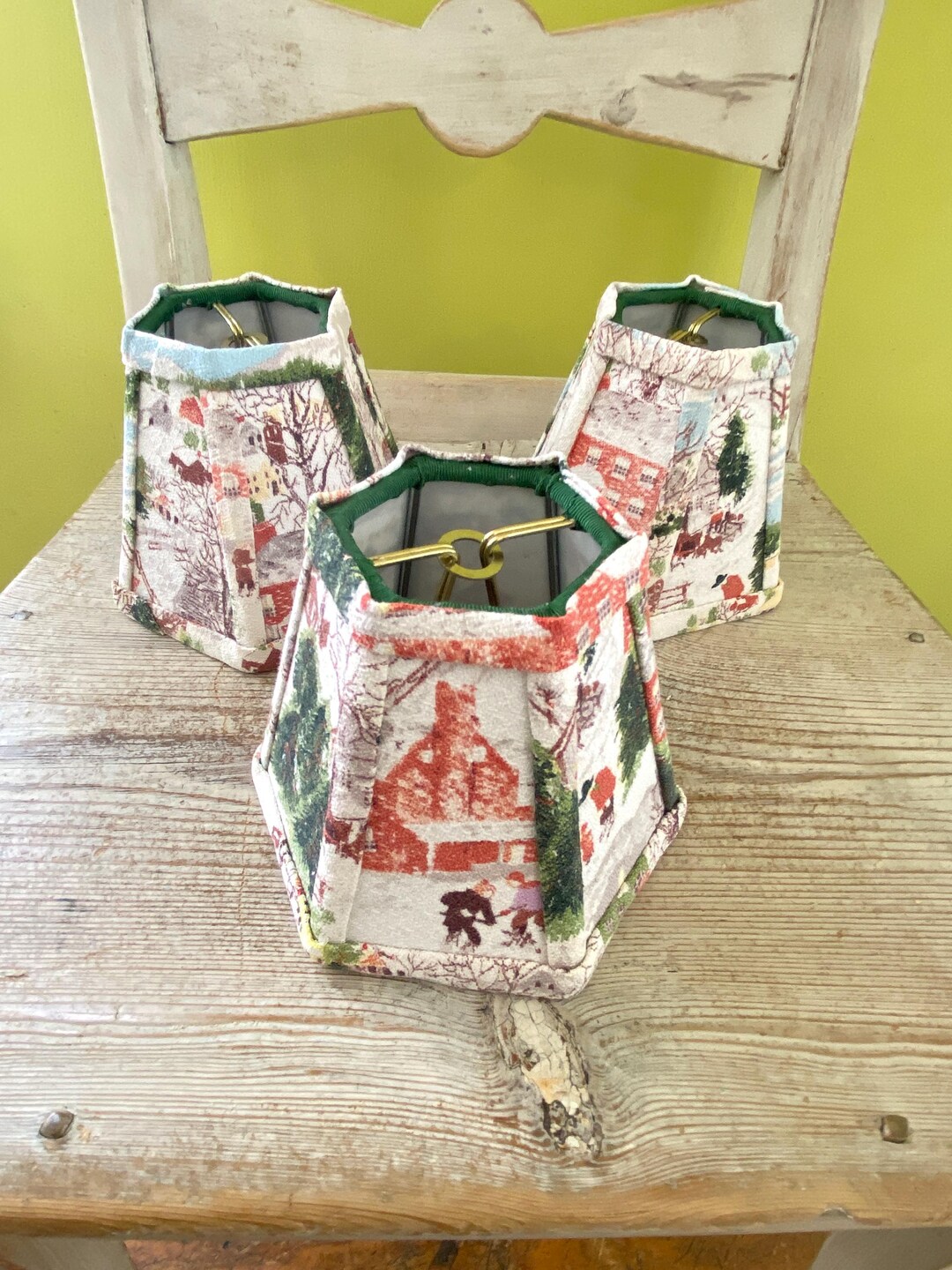 Grandma Moses Chandelier Lampshade, Priced per Shade - Deep Snow , 3 In ...