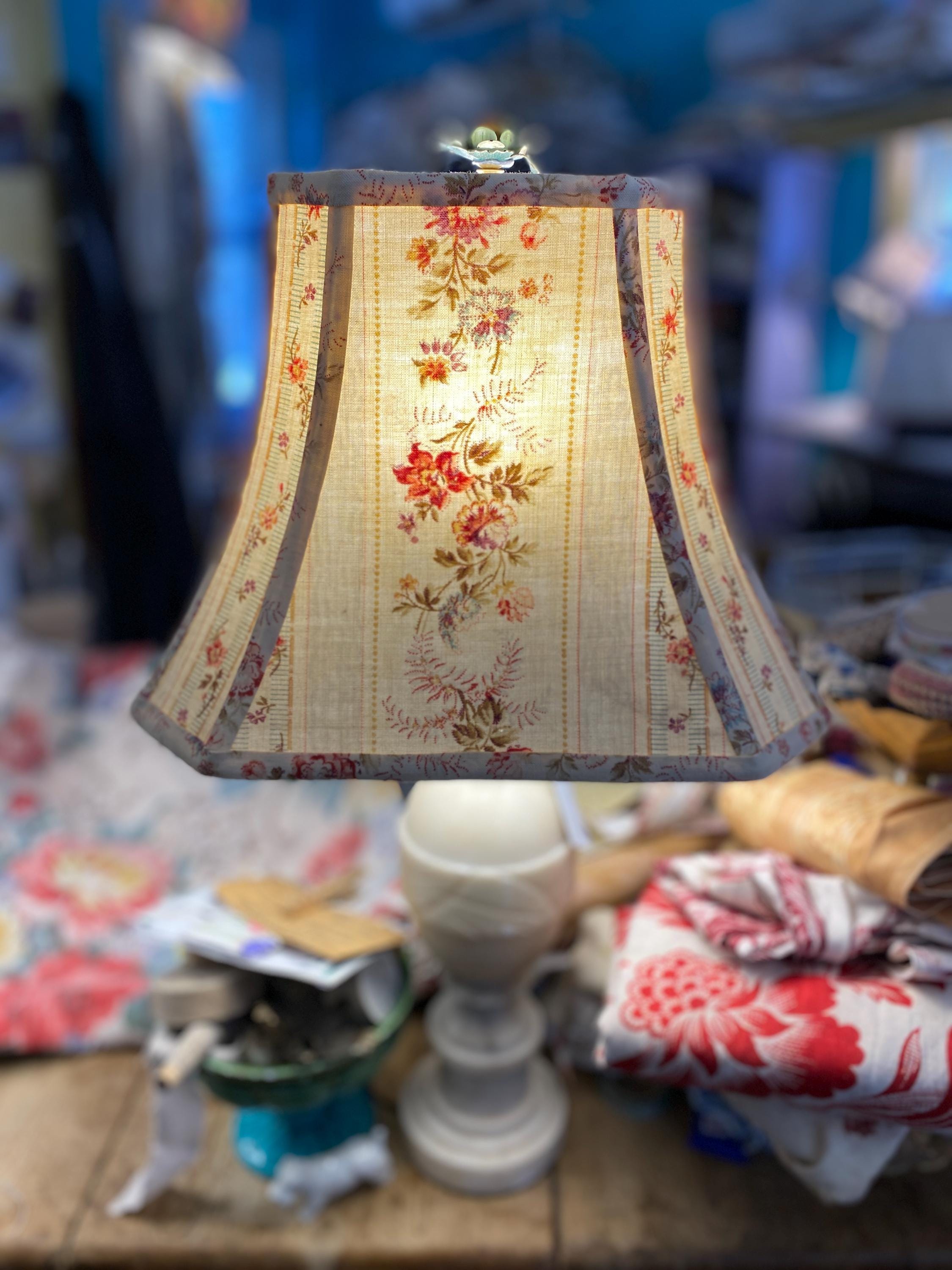 Classic French Floral Rectangle Bell Lampshade, 11" Bottom X 8.5" High ...