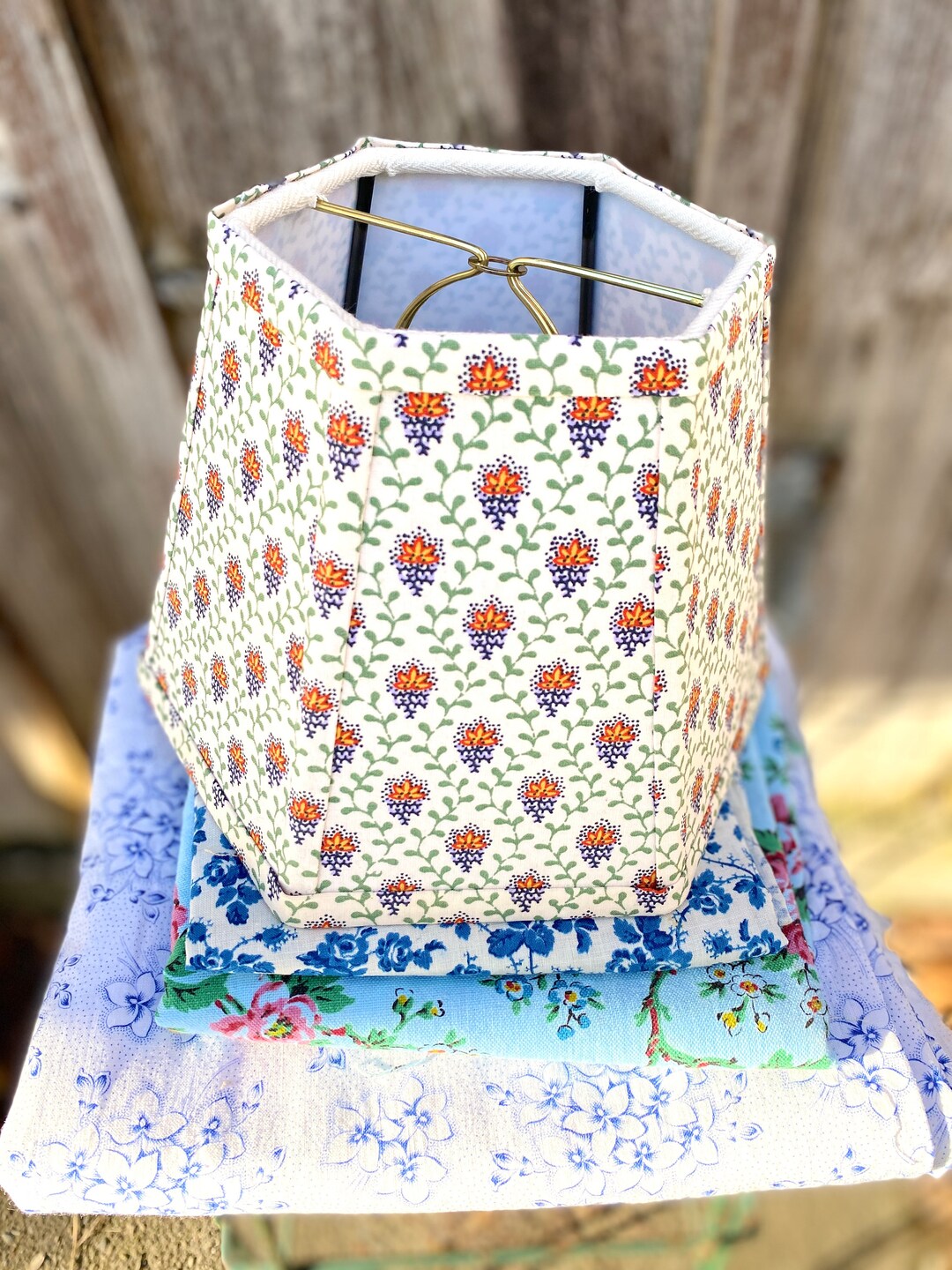 French Country Hex Lampshade, Pierre Deux Clip Top 7" High Lamp Shade ...