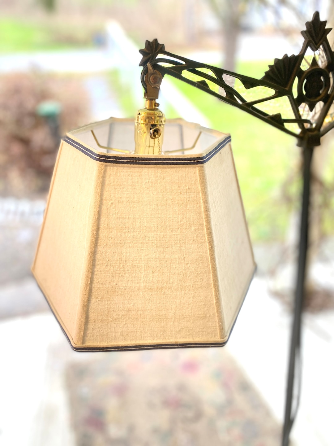Textured White Linen Bridge Lamp Shade / Threaded UNO - Etsy