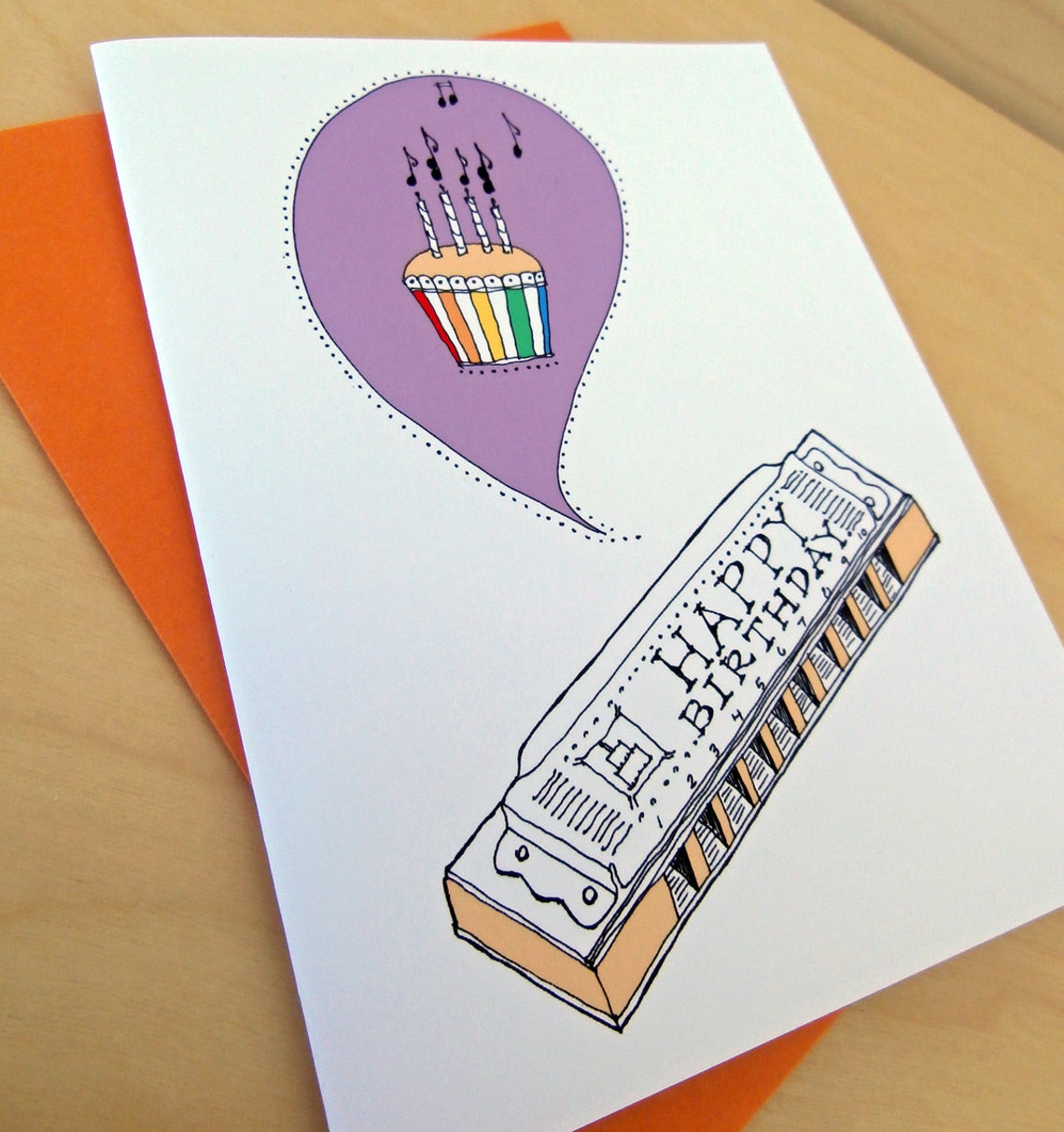 Harmonica Birthday Card - Etsy