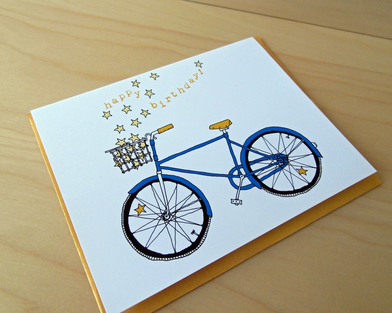Basket of Wishes Star Bike Congratulations or Birthday Card - Etsy