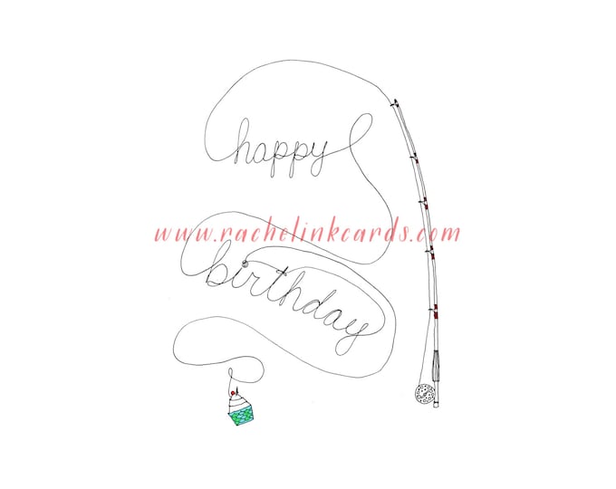 Fly Fishing Happy Birthday Card - Etsy