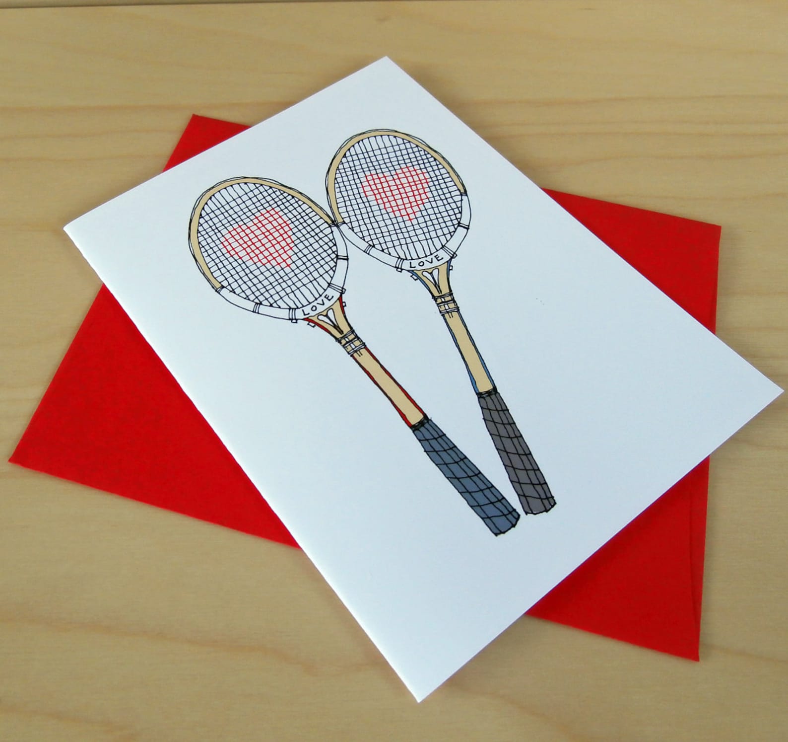 Tennis Love-love Card - Etsy