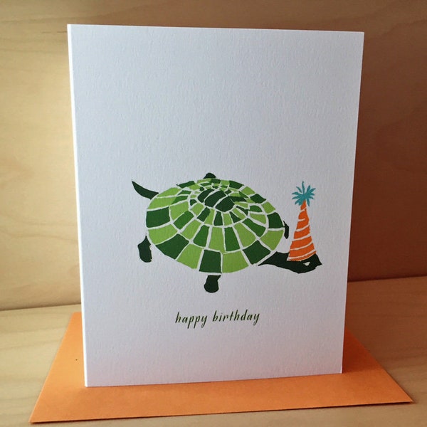Turtle Birthday Card - Etsy