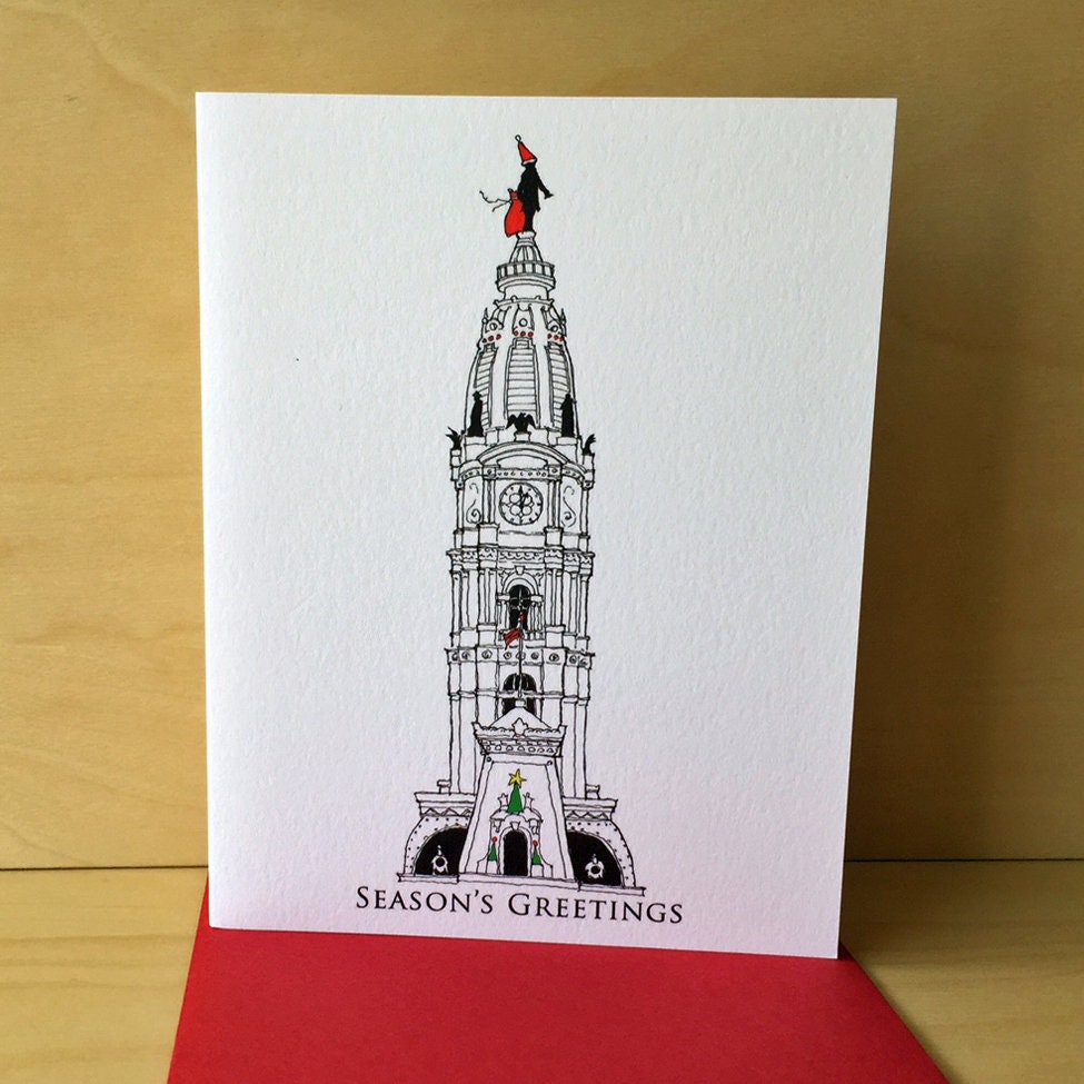Philadelphia Christmas Cards Season's Greetings William Penn Santa Free ...