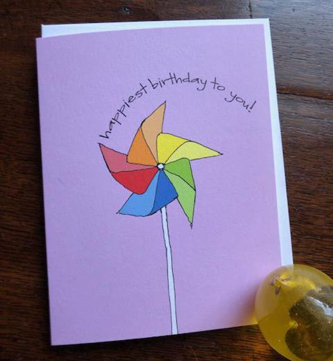 Pinwheel Birthday Card - Etsy