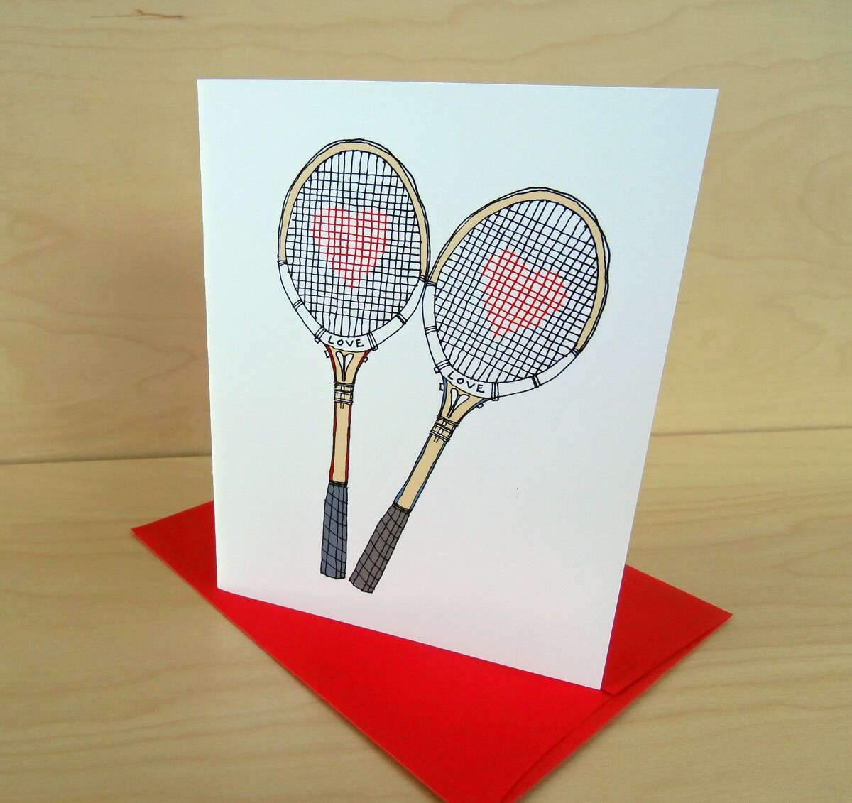 Tennis Love-love Card - Etsy