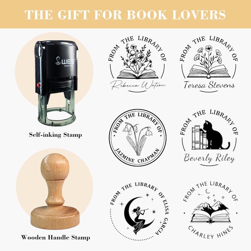 Library Stamp - Etsy