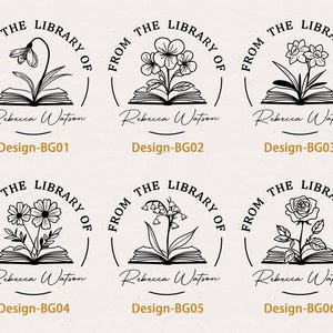 BOOK STAMP PERSONALIZED | Custom Library Stamp | Self-inking Stamp ...