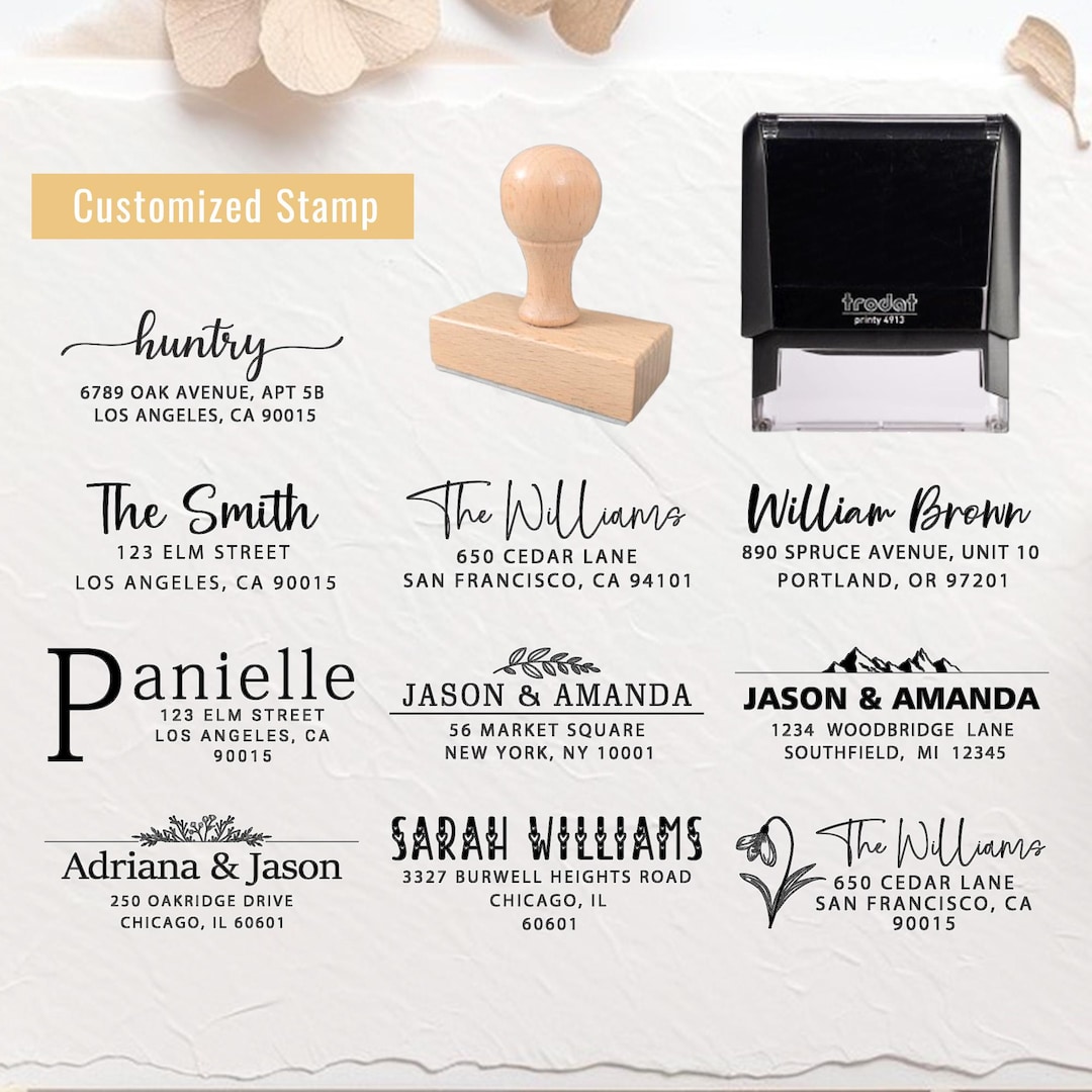Custom Address Stamp: Self-inking Wedding Stamper - Etsy