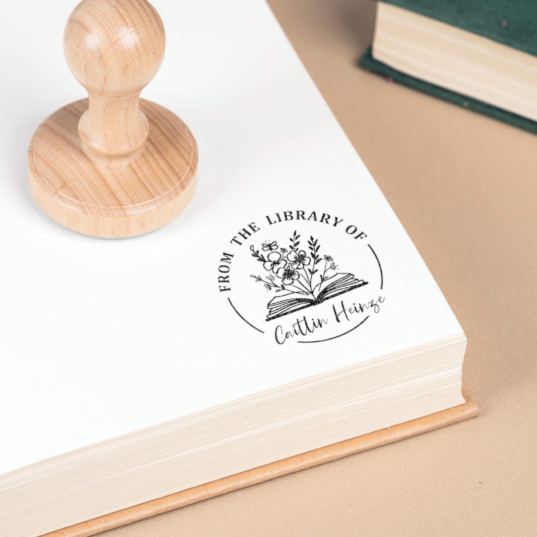 Personalized Book Stamp: Custom Library Embosser, Book Lover Gift - Etsy