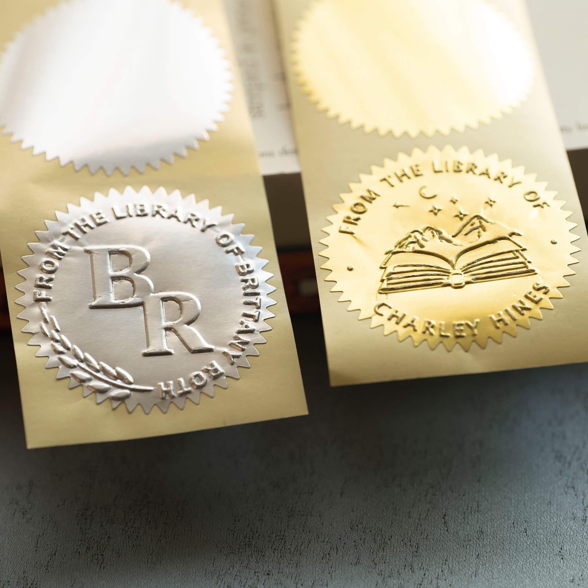 The Stickers for the Book Embosser | Gold Sticker | Silver Sticker ...
