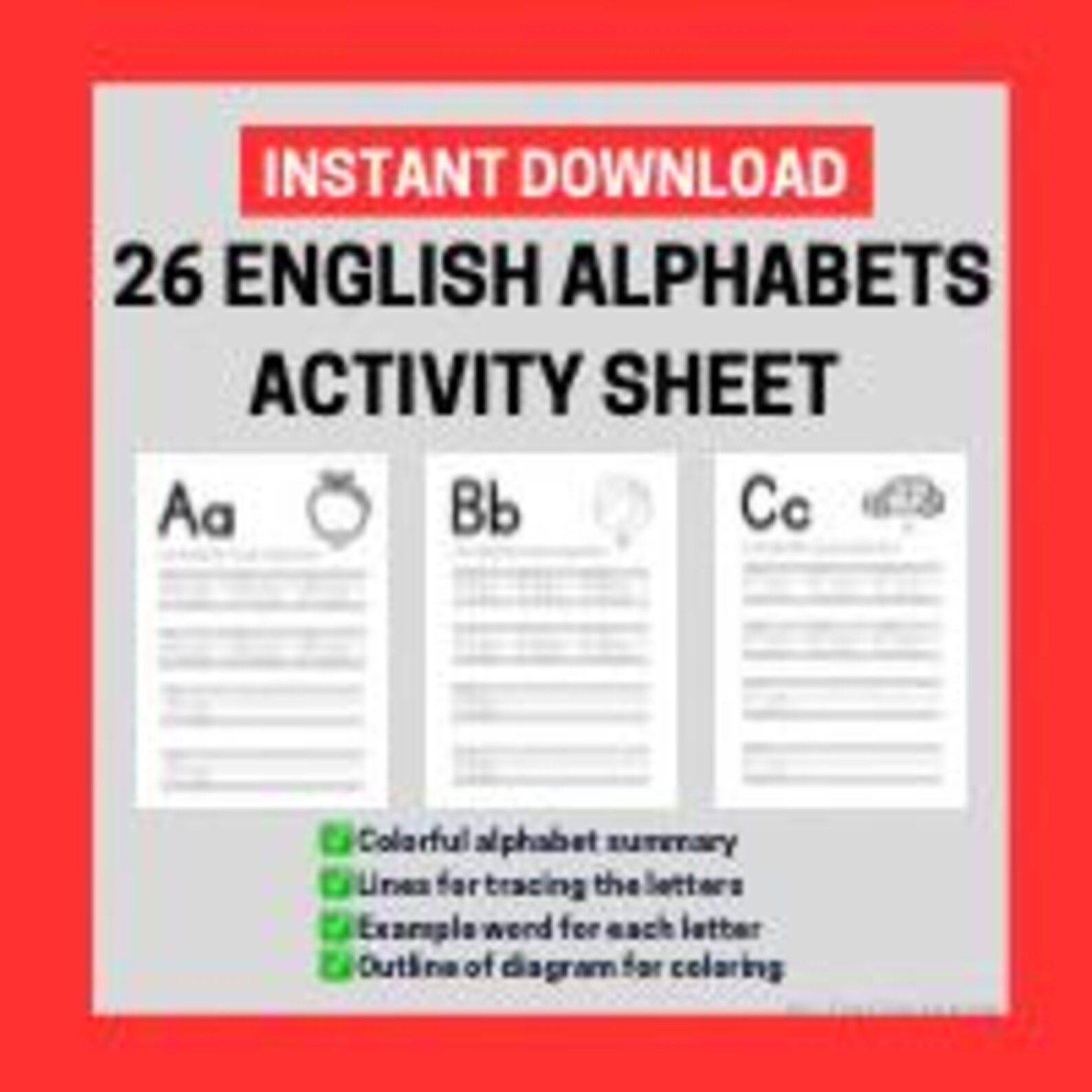 English Language Abc Alphabets Letters Activity Worksheet Preschool ...