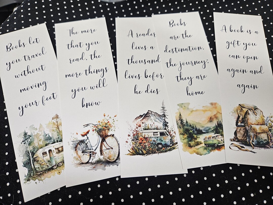 Watercolor Bookmarks, Outdoorsy Bookmarks, Back to School Bookmarks for ...