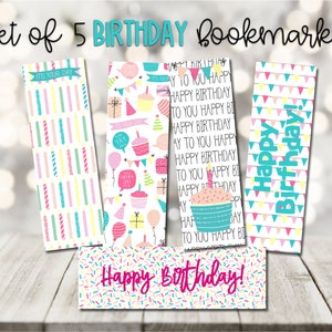 Birthday Bookmarks, Happy Birthday, Kids Bookmarks for Teachers and ...