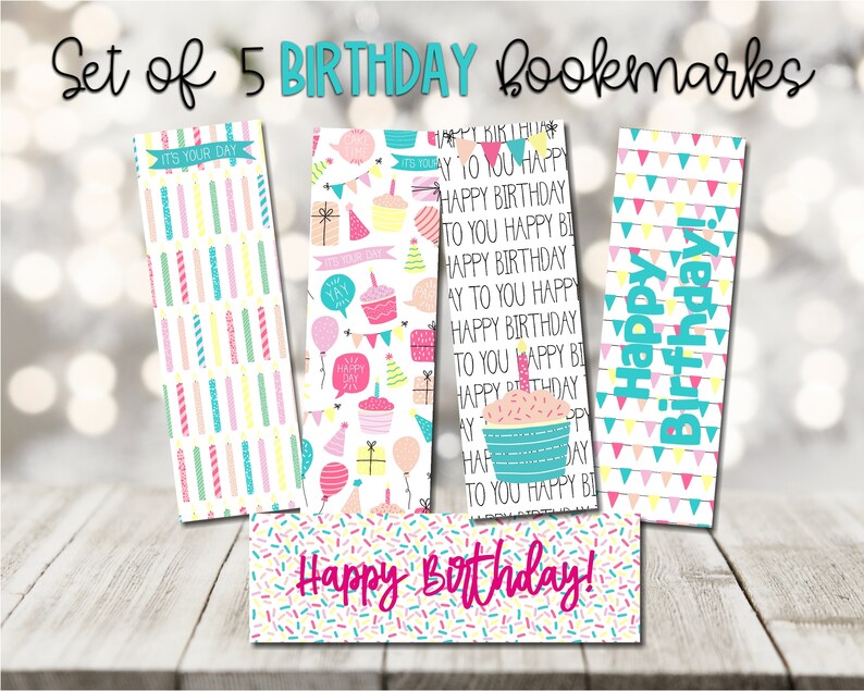Birthday Bookmarks, Happy Birthday, Kids Bookmarks for Teachers and ...
