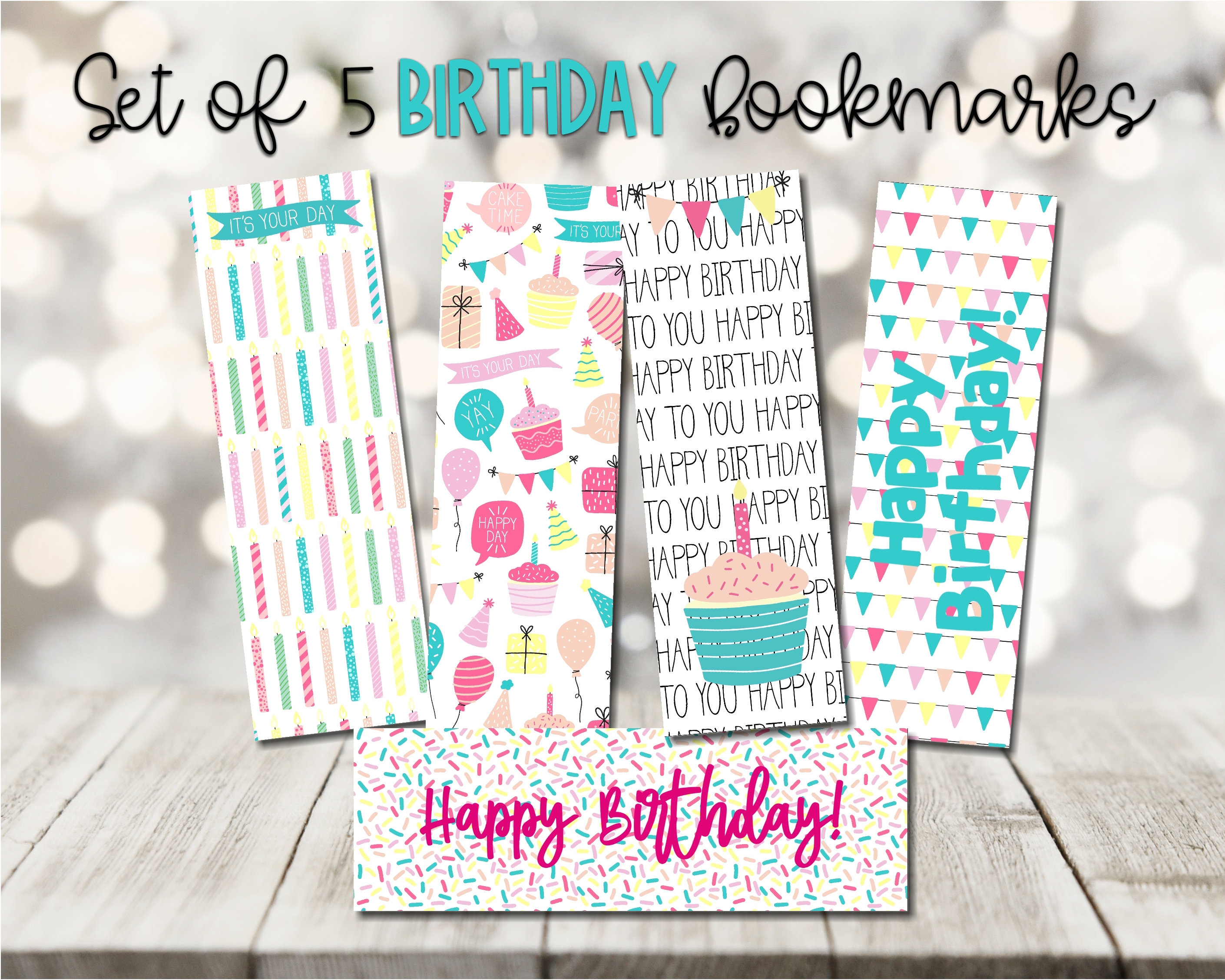 Birthday Bookmarks, Happy Birthday, Kids Bookmarks for Teachers and ...