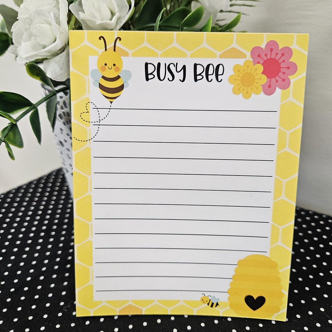 Bumble Bee Notepad With Lines, Cute Spring Notepads, Lined Notepad, to ...