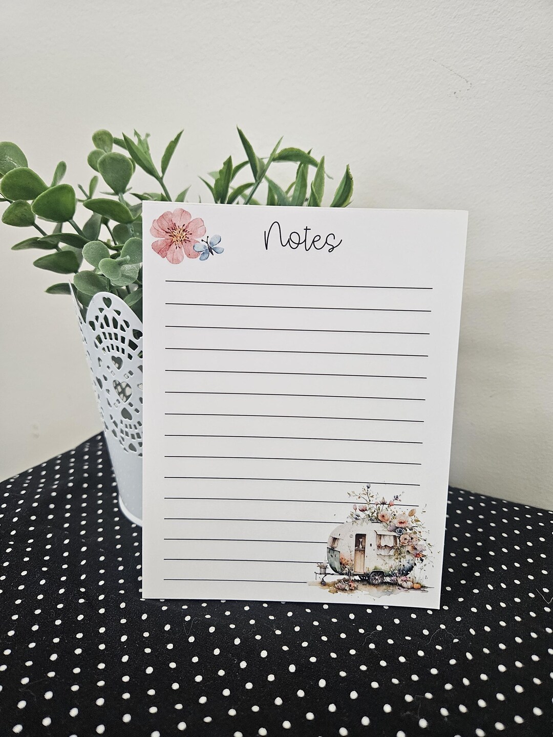 Floral Camper Notepad – Lined Notes Pad With Cute RV Design – 4.25x5.5 ...