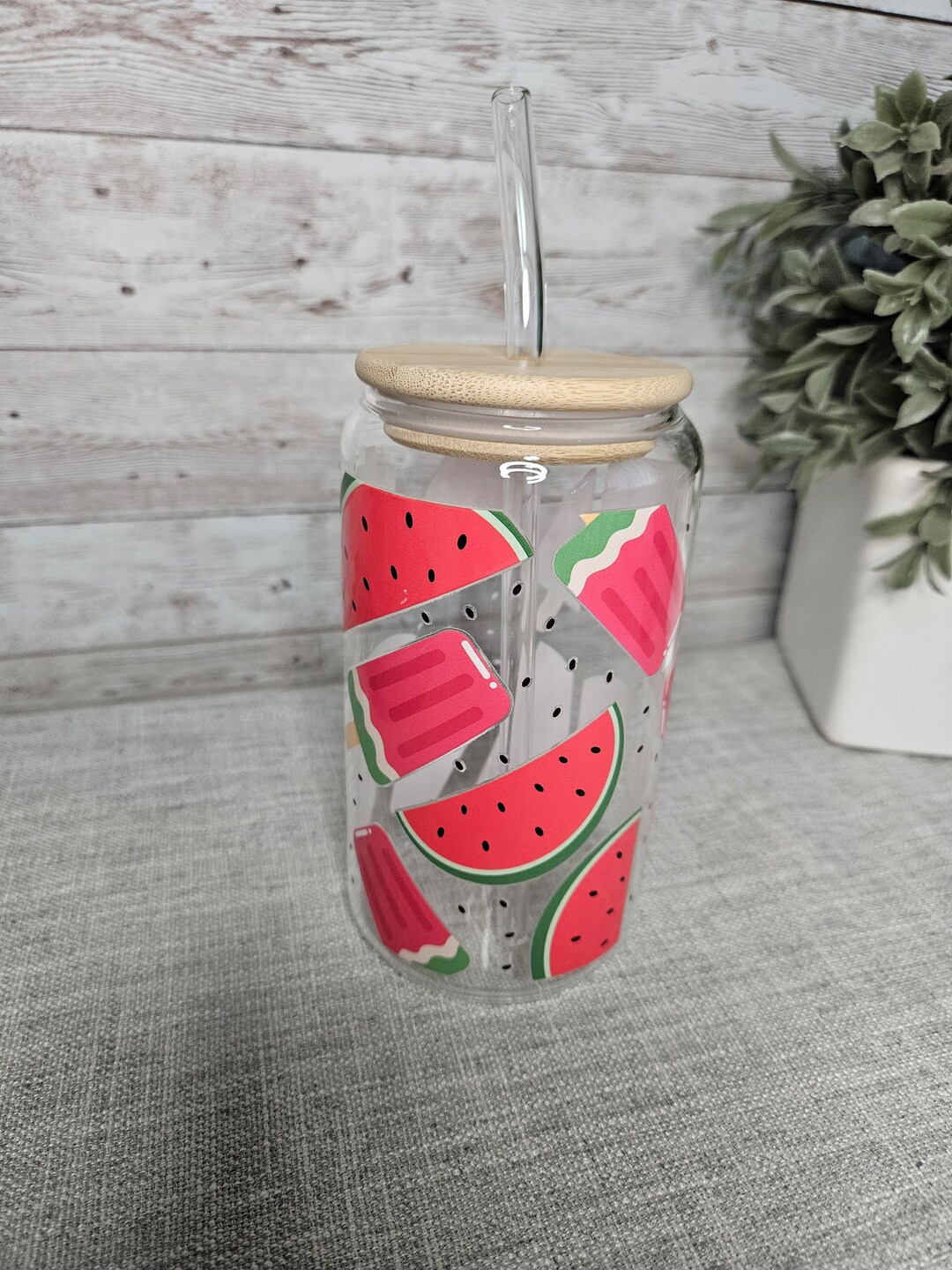 Watermelon Drinking Glass, Libbey Glass, Summer Drinkware, Watermelons ...