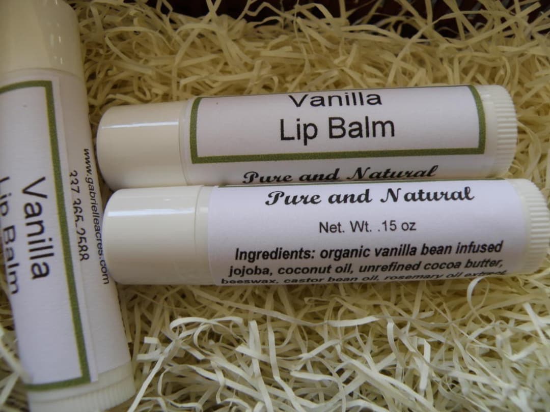 Lip Balm Vanilla Bean Infused All Natural, Organic Ingredients, Natural ...