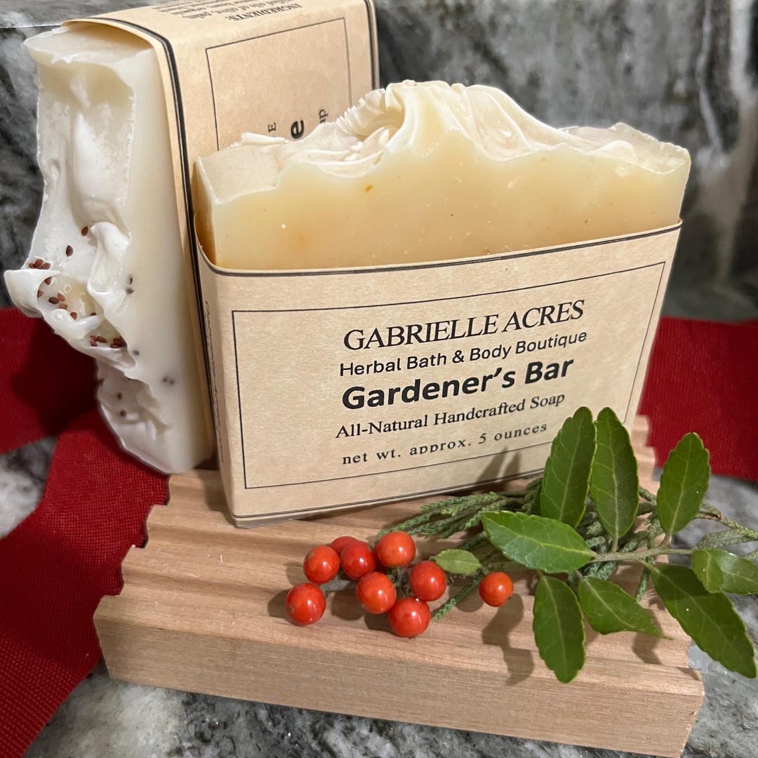 A Soap Gift of Two All Natural Handcrafted Bars Plus a Wooden Soap Dish ...