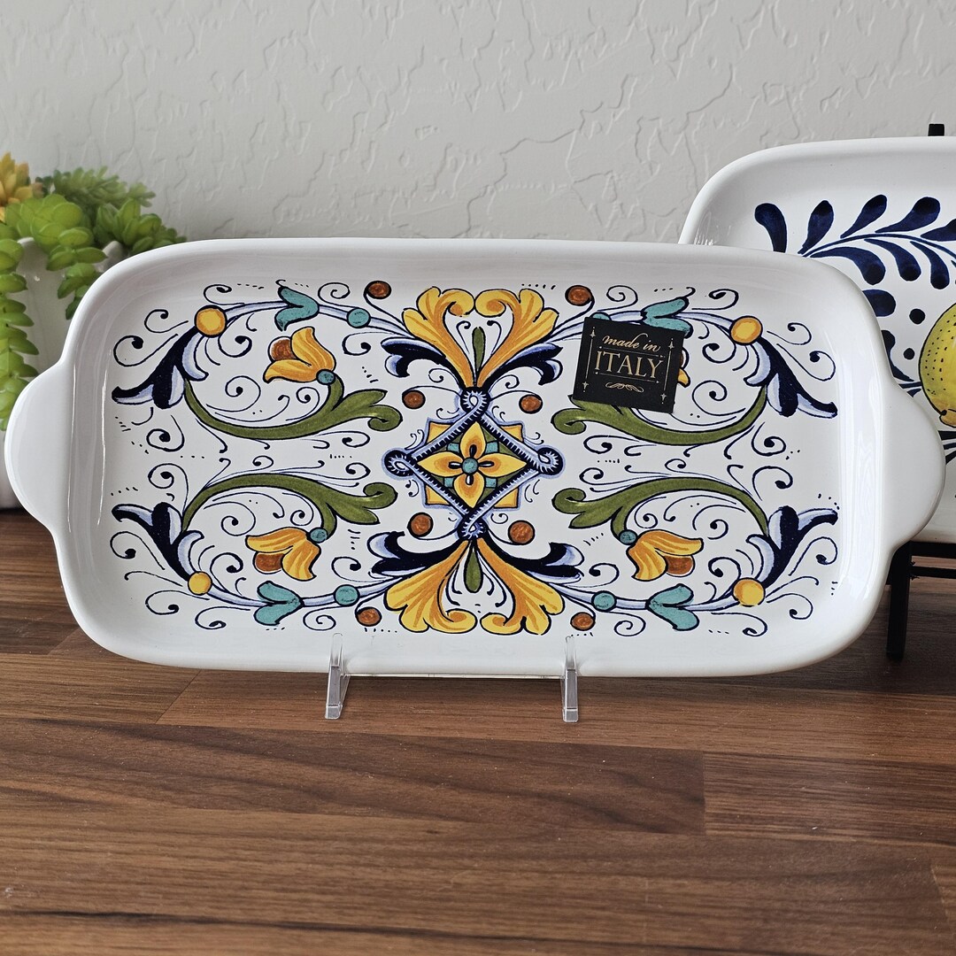 Deruta Small Platter, Floral, Medallion, Bread Tray, Cheese Tray ...
