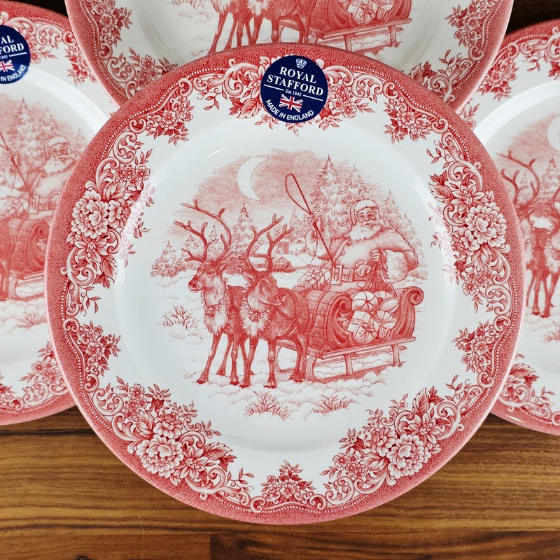 Vintage Santa Salad Plates - Etsy