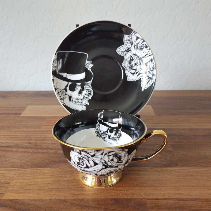 Skull Tea Cup - Etsy